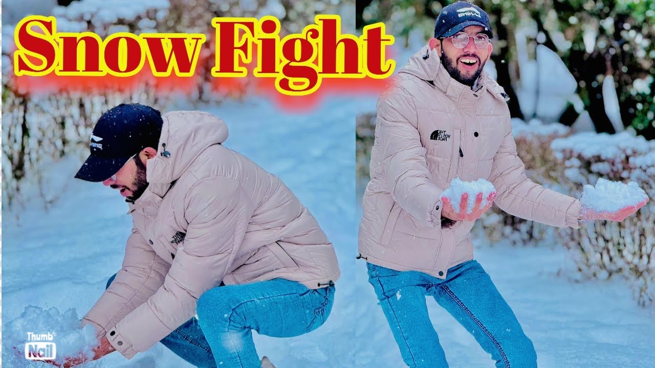 Snow fight with friend || big fight || -13 temperature snowfall fight ...