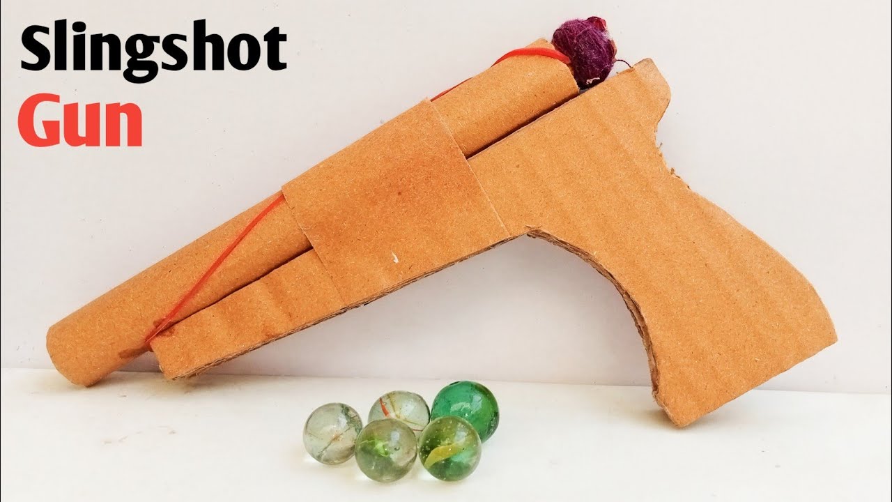 DIY Make A Slingshot Gun | Unique Cardboard Idea !! - YouTube