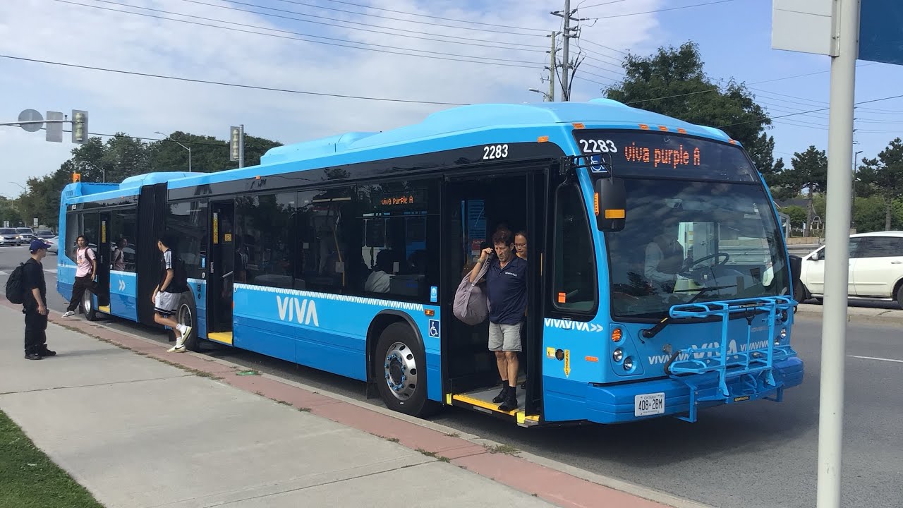 YRT/VIVA NEW BUS Westbound RIDE VIDEO ON 2283 on route VIVA PURPLE A ...