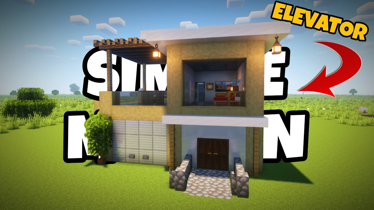 Minecraft 1.20: Simple Modern House with Elevator Tutorial - YouTube