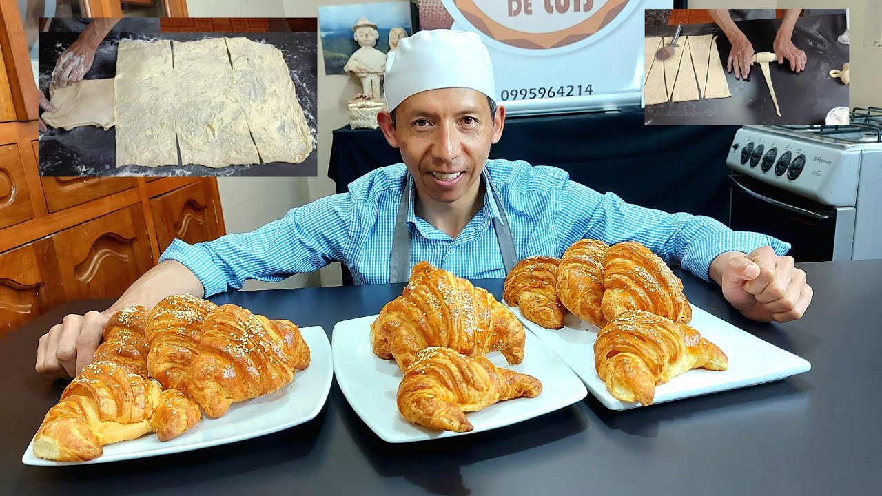 Pan Cachito, Croissant, Media Luna, Cuernito con una Masa muy Rápida y ...