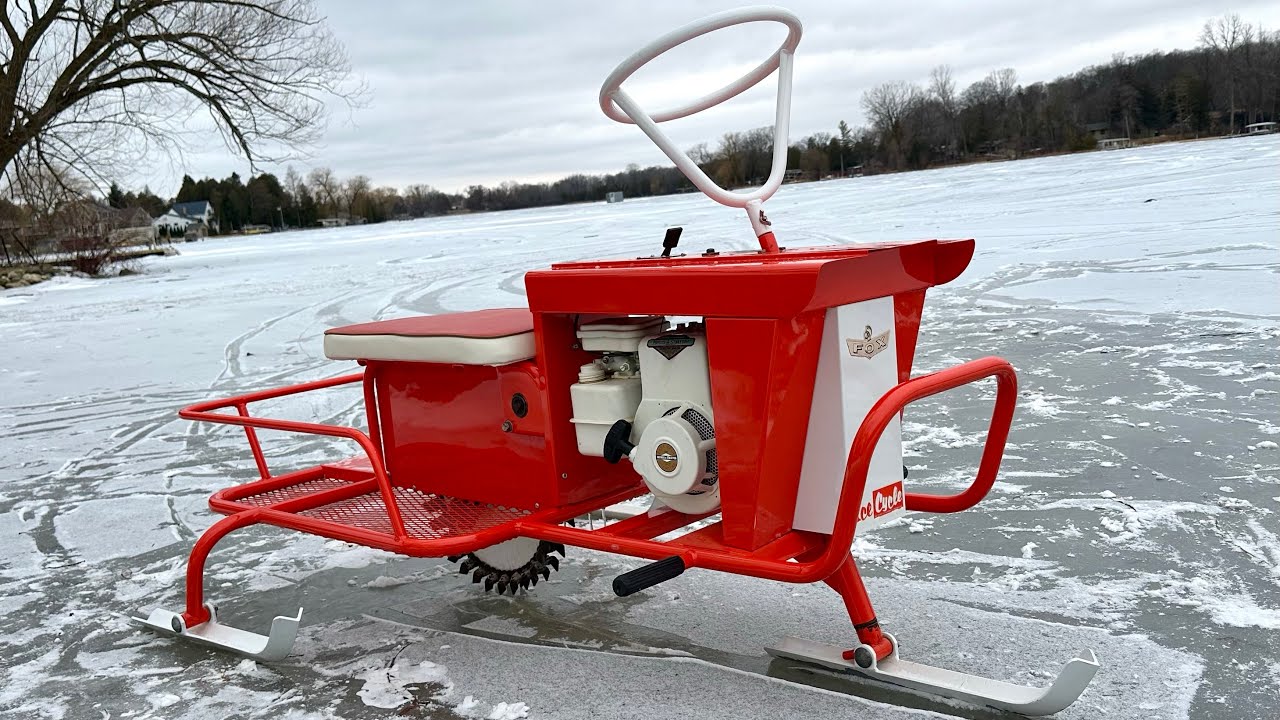 Fox Trac Ice Cycle 130 Snowmobile Walk Around Drive and Race Winter Go ...