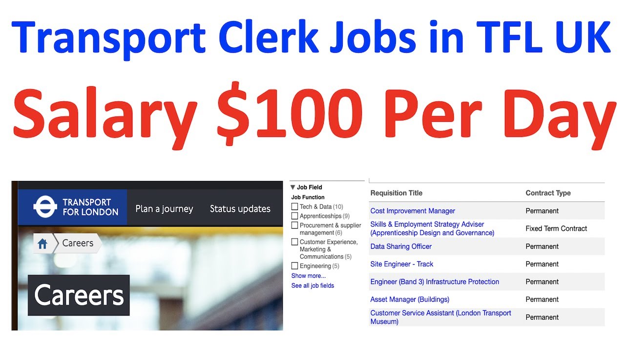 Transport Clerk Jobs in TFL UK, Transport For London - YouTube
