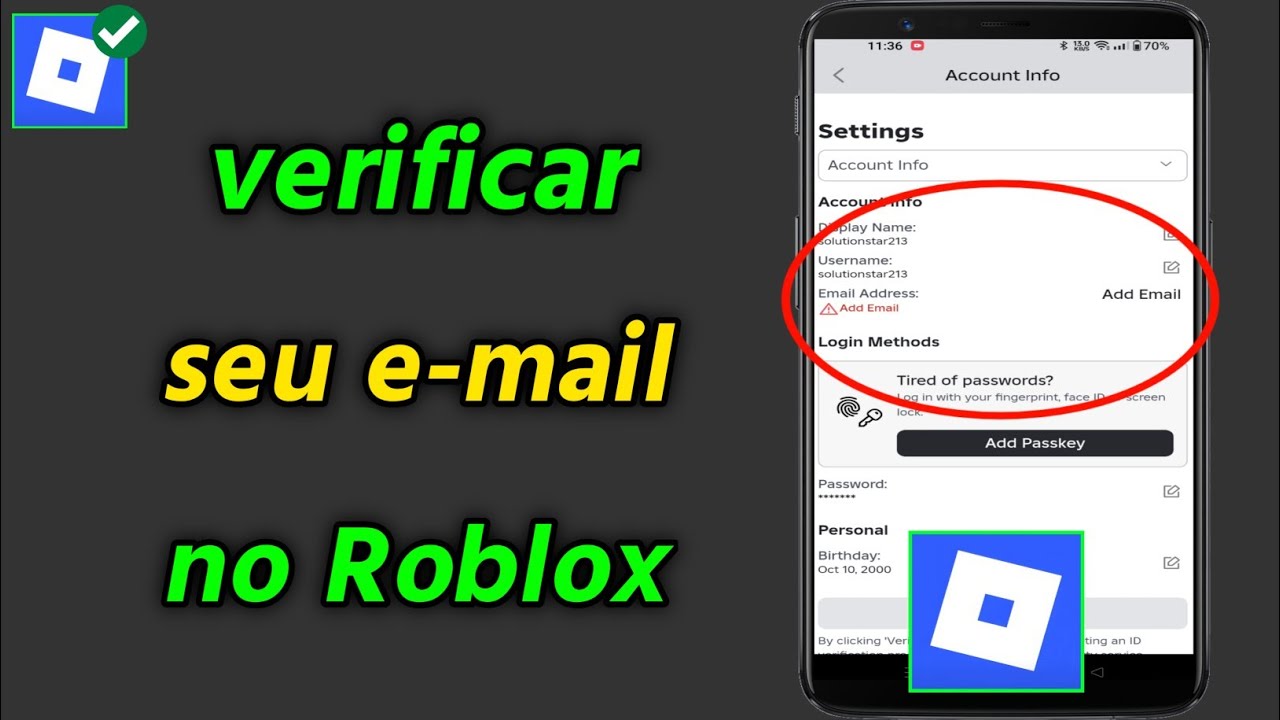 Como verificar seu e-mail no Roblox | Verifique seu endereço de e-mail ...