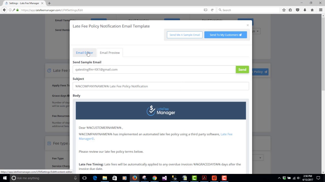 How To Create and Send Late Fee Policy Notification Emails with Late ...