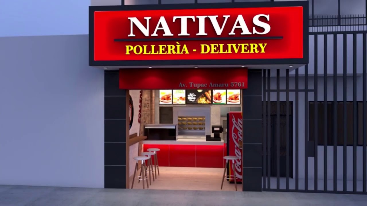 DISEÑO 3D FACHADA - POLLERÍA NATIVA - YouTube