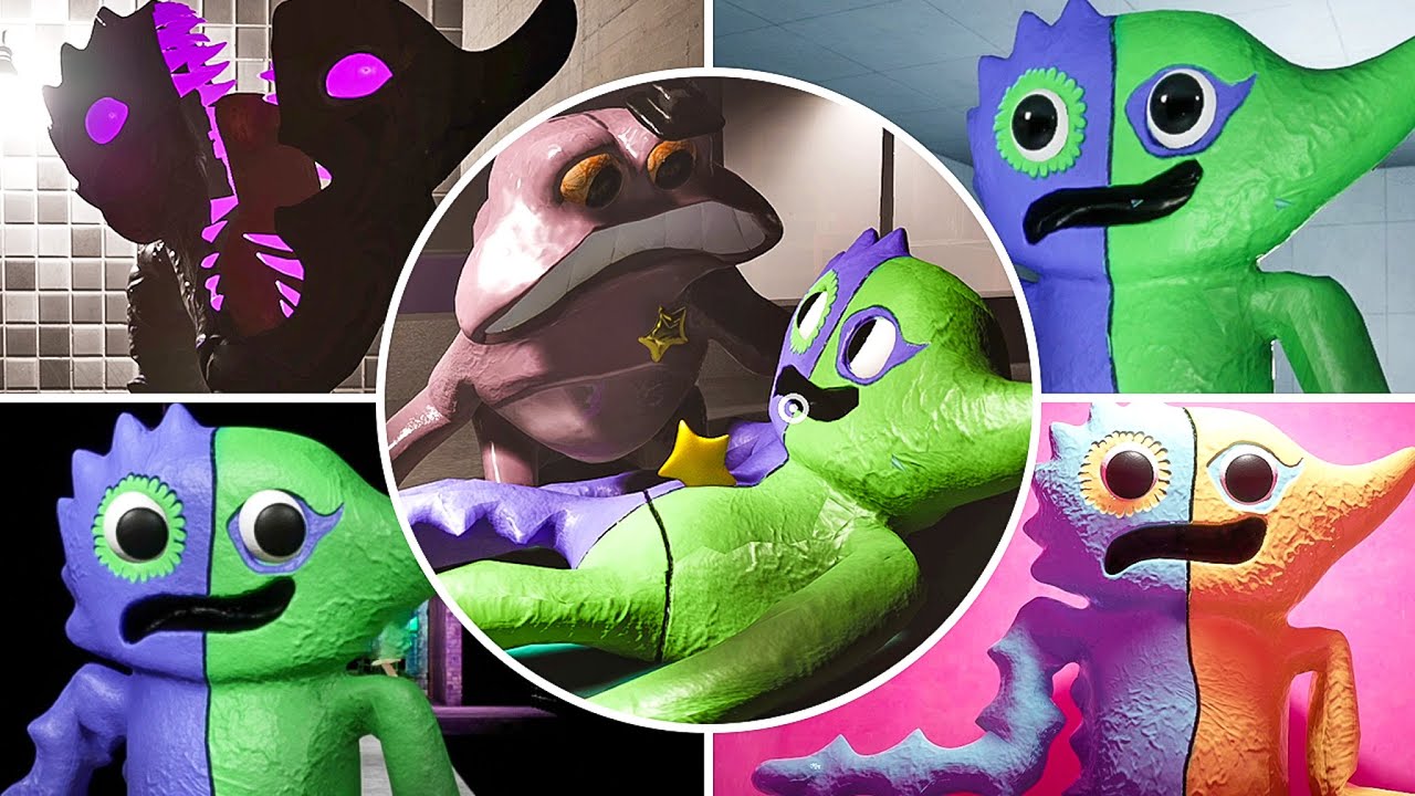 Garten of Banban 1-7 - All JESTER BITTERGIGGLE SCENES + DEATH SCENE ...