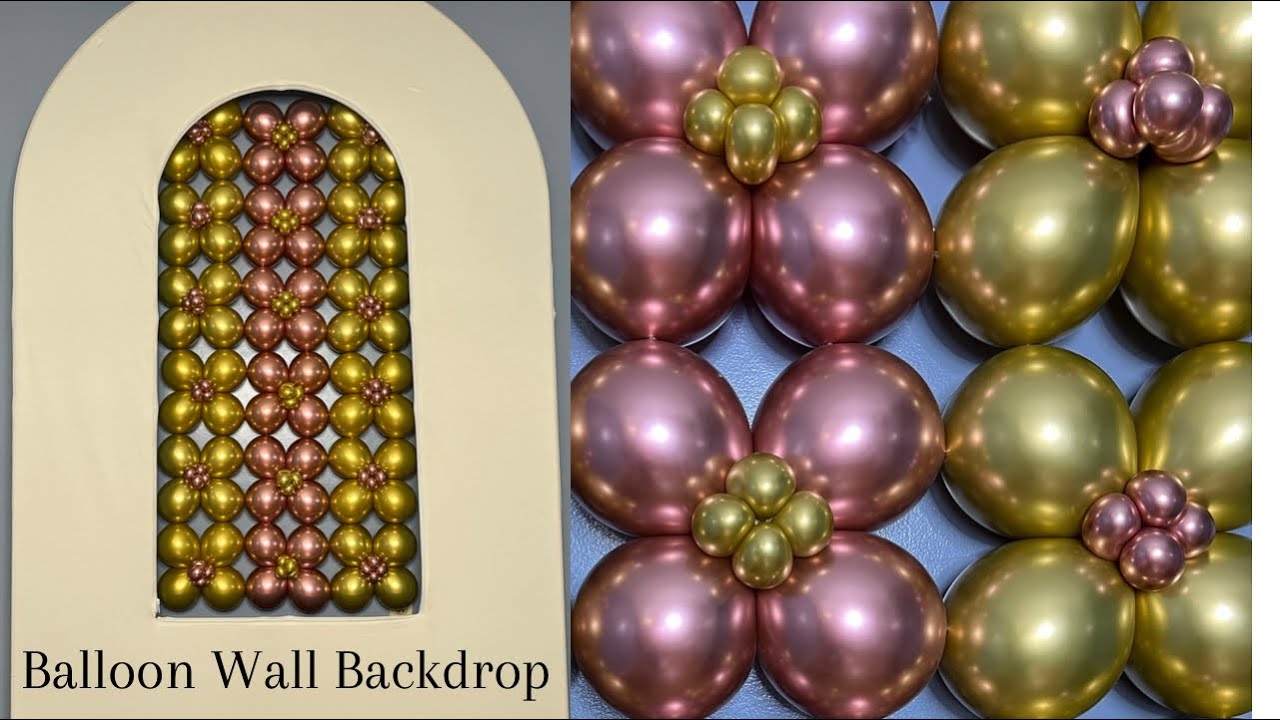 DIY Balloon Wall Backdrop/Easy to make Balloon Wall - YouTube