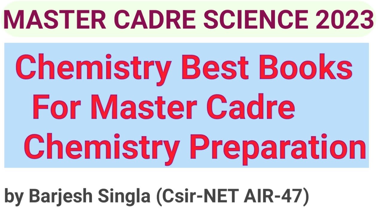 Best Books For Master Cadre Chemistry |Punjab Master Cadre | - YouTube