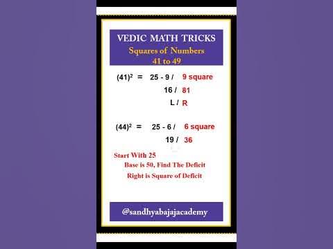 How to Square Numbers From 41 to 49 #shorts #vedicmaths #mathstricks - YouTube