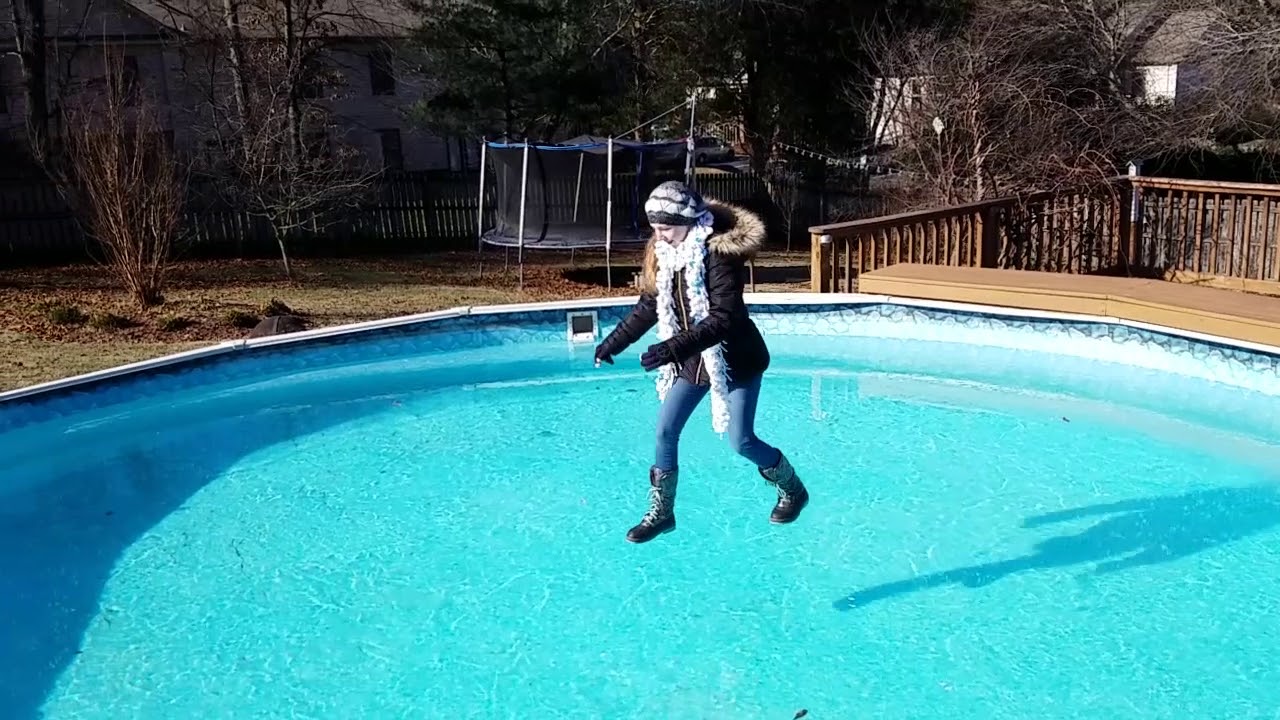 Things to do on a frozen pool - YouTube