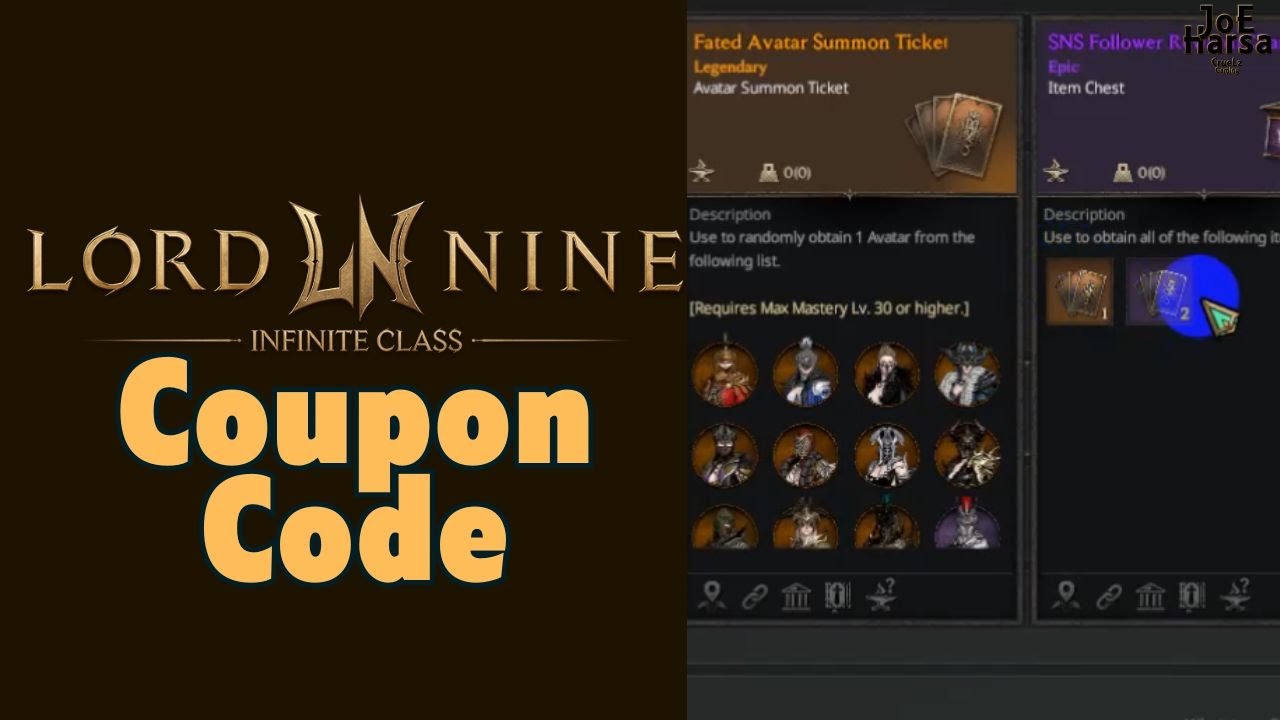 Lord Nine Redeem Code: Guide Coupon Code - YouTube