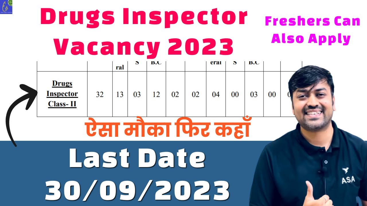Drugs Inspector Vacancy 2023 at GPSC Gujrat || Drug Inspector Jobs (32 ...