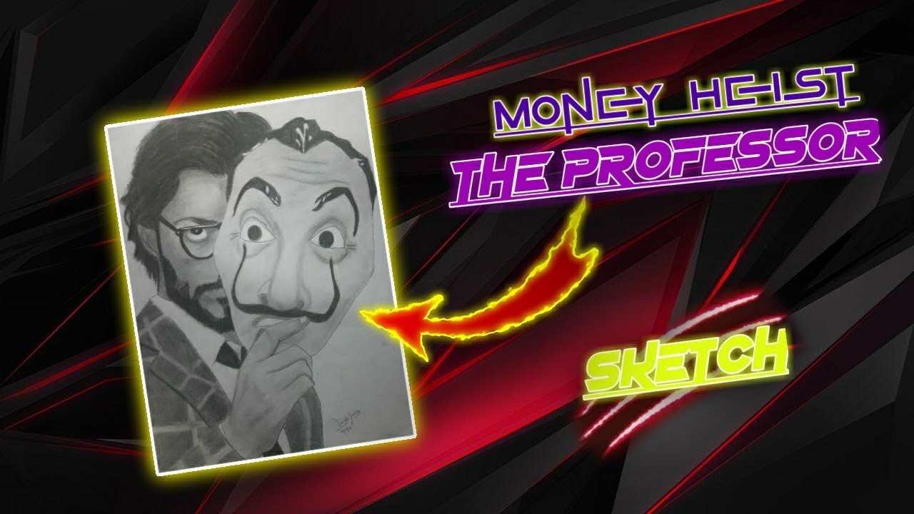 Money heist drawing || the professor || Dali mask || la casa de papel ...