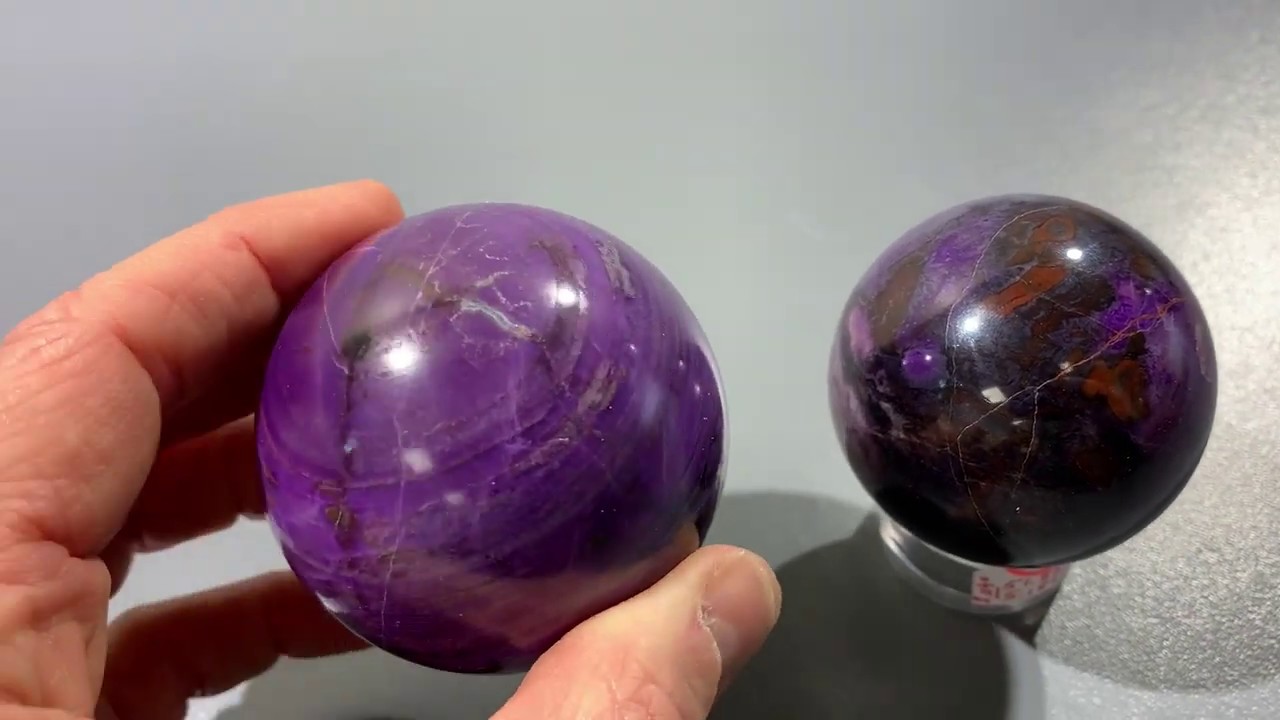 2 Sugilite spheres compared - YouTube