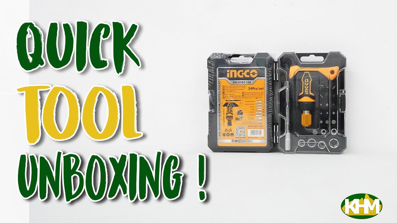 Quick Unboxing Ingco HKSDB0188 24pcs T Handle Wrench Screwdriver Set ...