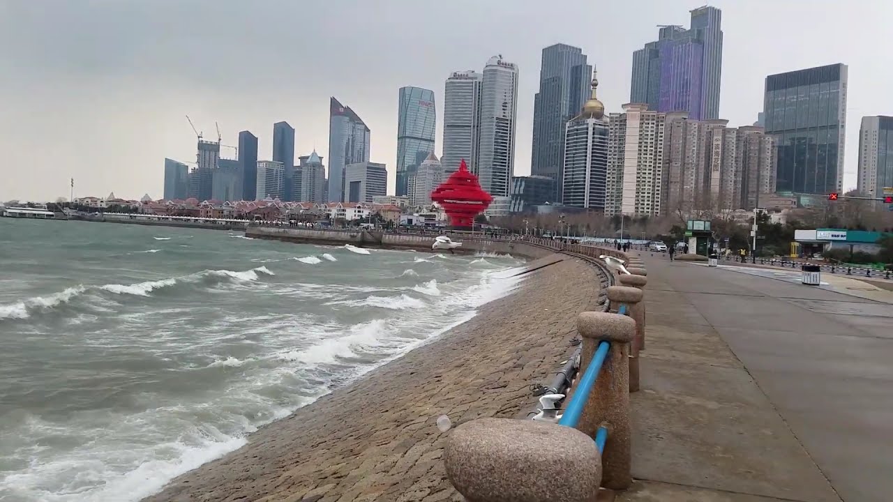 【厳寒の中国青島】〖 Qingdao in freezing weather in China 〗20180207 ...