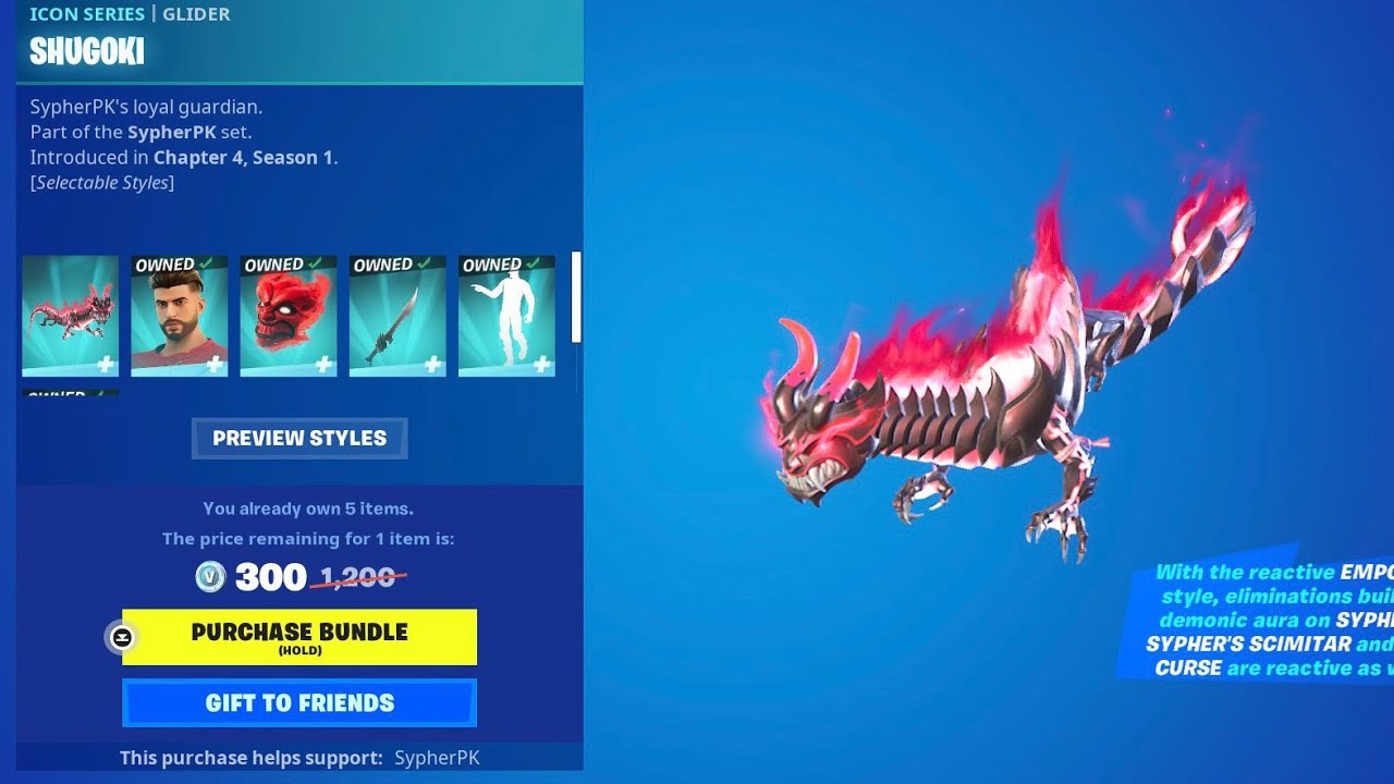 THIS GLIDER IS 300 VBUCKS IF YOU OWN THE BUNDLE - YouTube