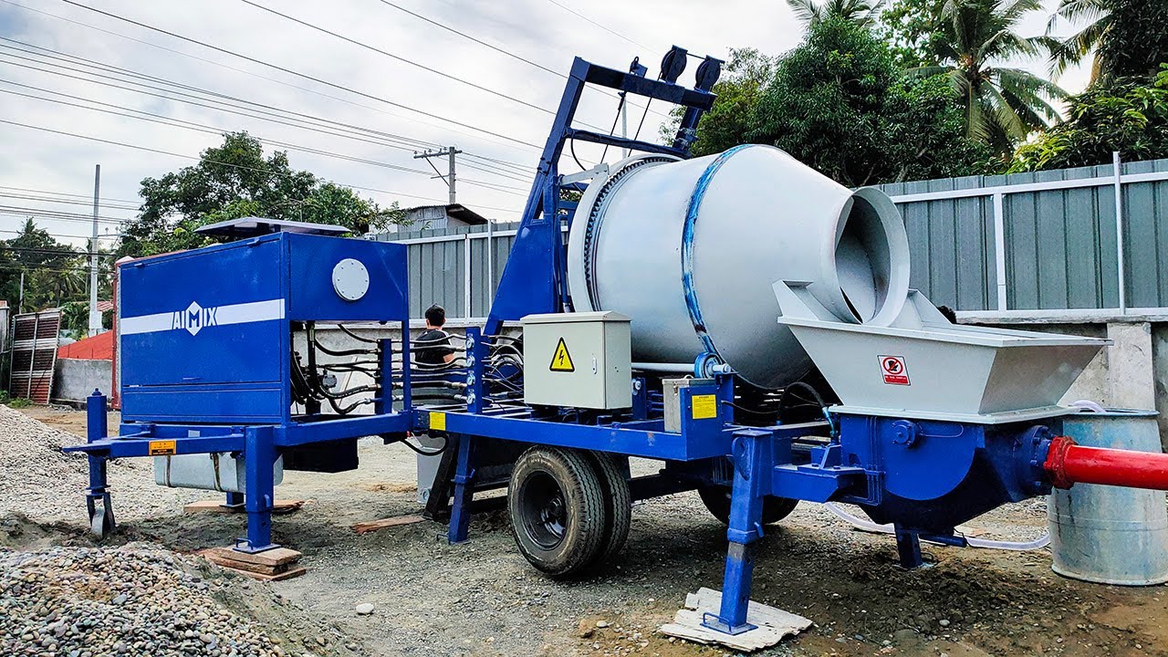 Funcionamiento de Bomba Mezcladora De Concreto En Venta En AIMIX - YouTube