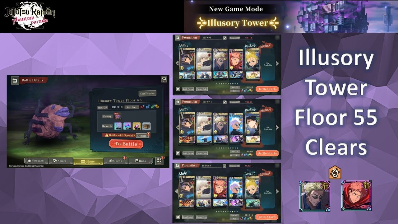 Illusory Tower Floor 55 Clears with Yellow Nanami or Zone Yuji - YouTube