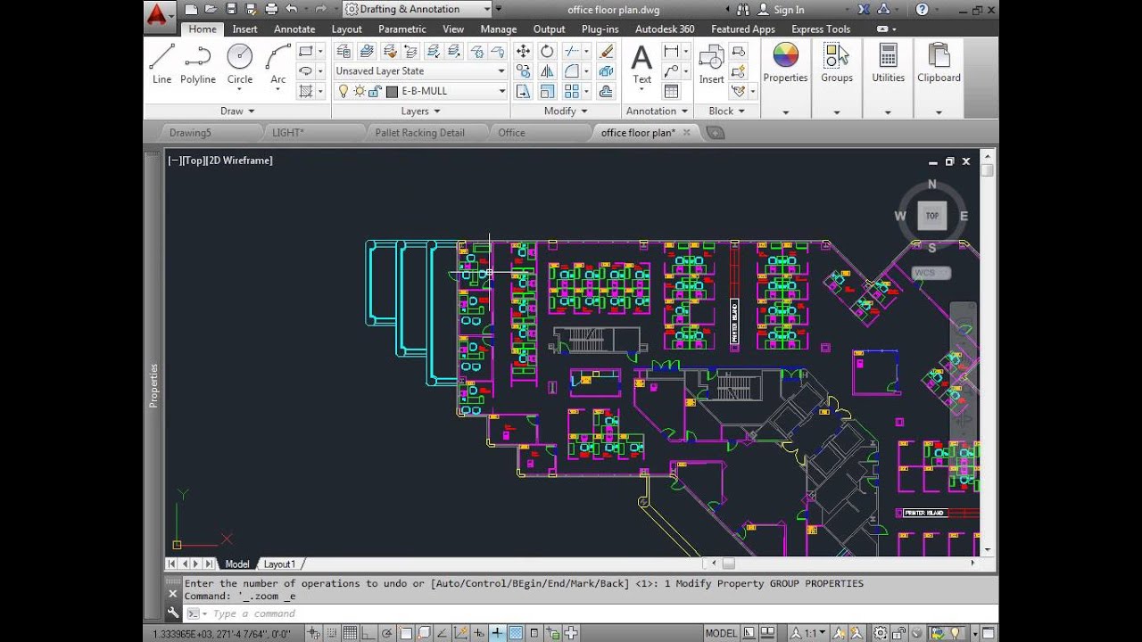C00607 Moving Objects To Different Layers Autocad 2014 Tutorial Youtube