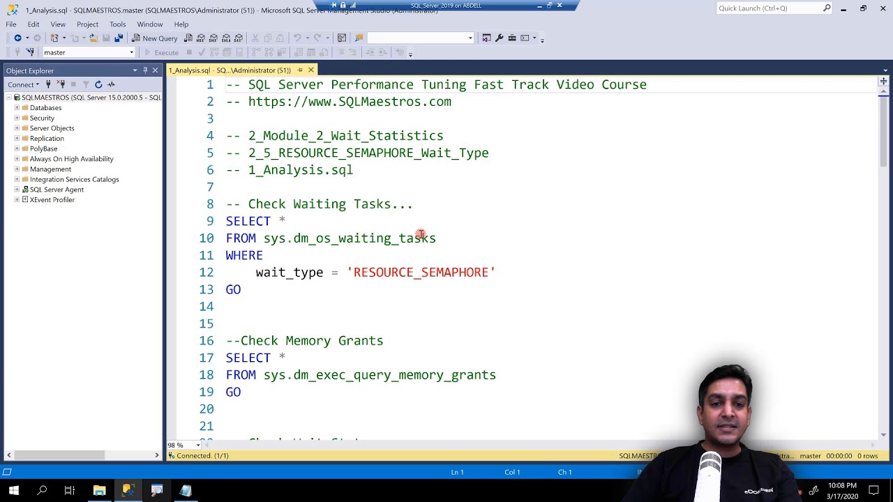 Sample Demo Sql Server Performance Tuning Fast Track Video Course Youtube
