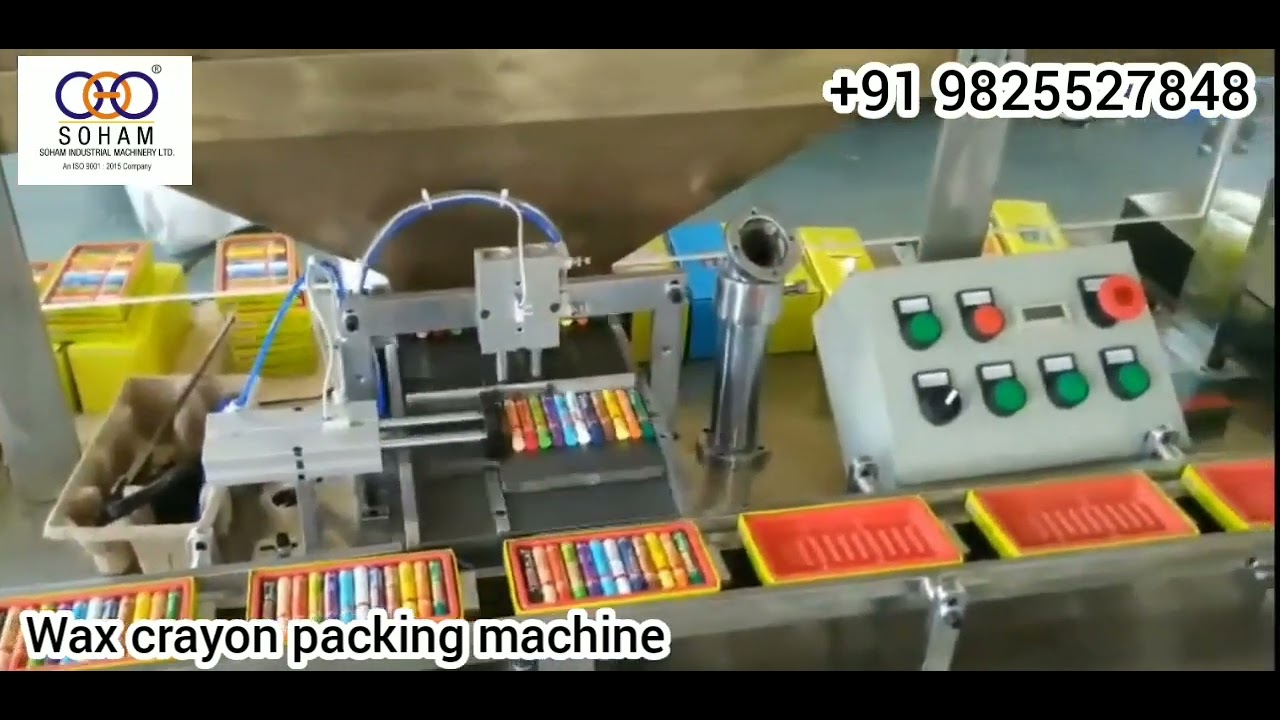 crayon tray packing machine#machine#crayons - YouTube