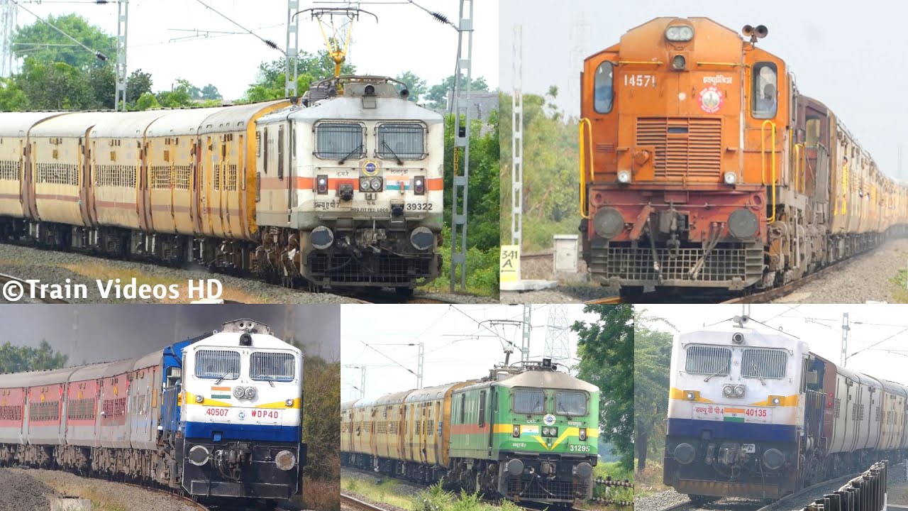 SuperFast Express Train Video | ELECTRIC & DIESEL Trains in INDIA ...