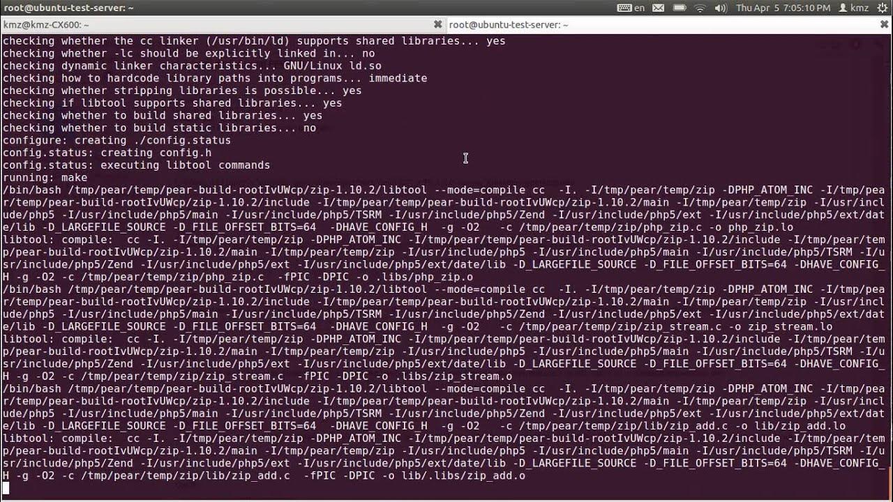 Installing Zip extension for PHP using PECL - YouTube