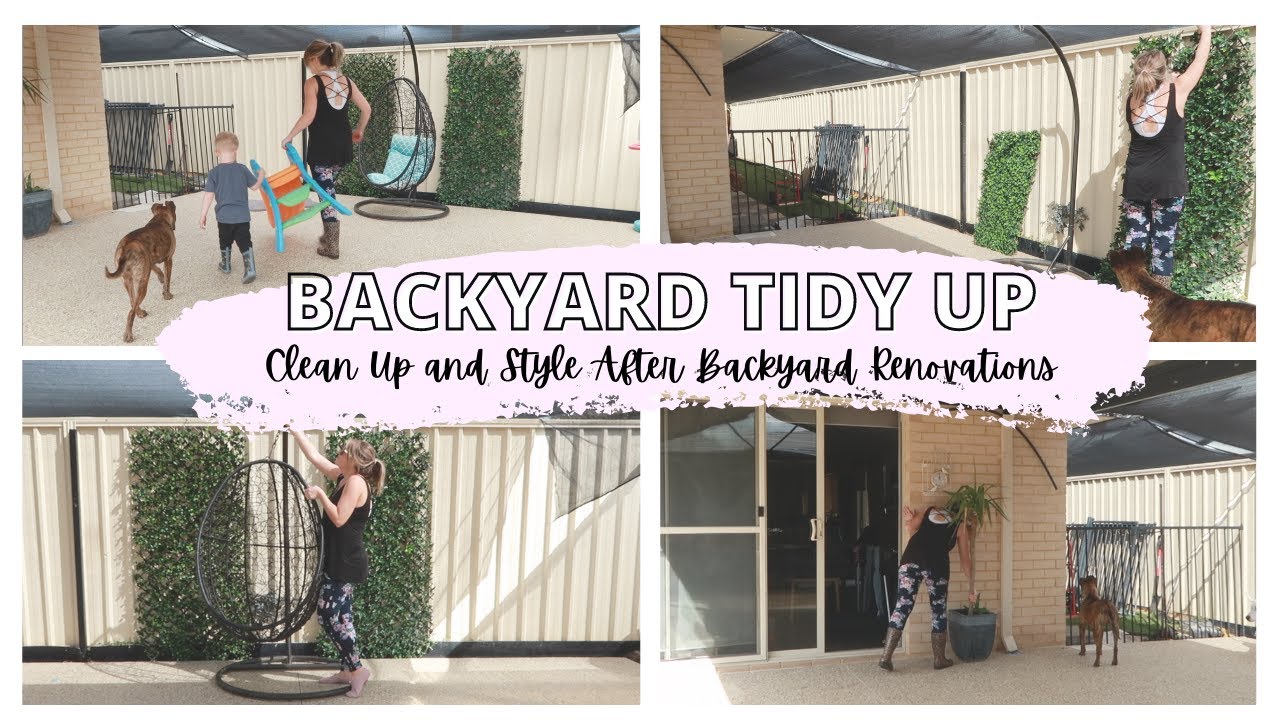 Backyard Tidy Up | Style Our New Backyard | Spring Clean With Me. - YouTube