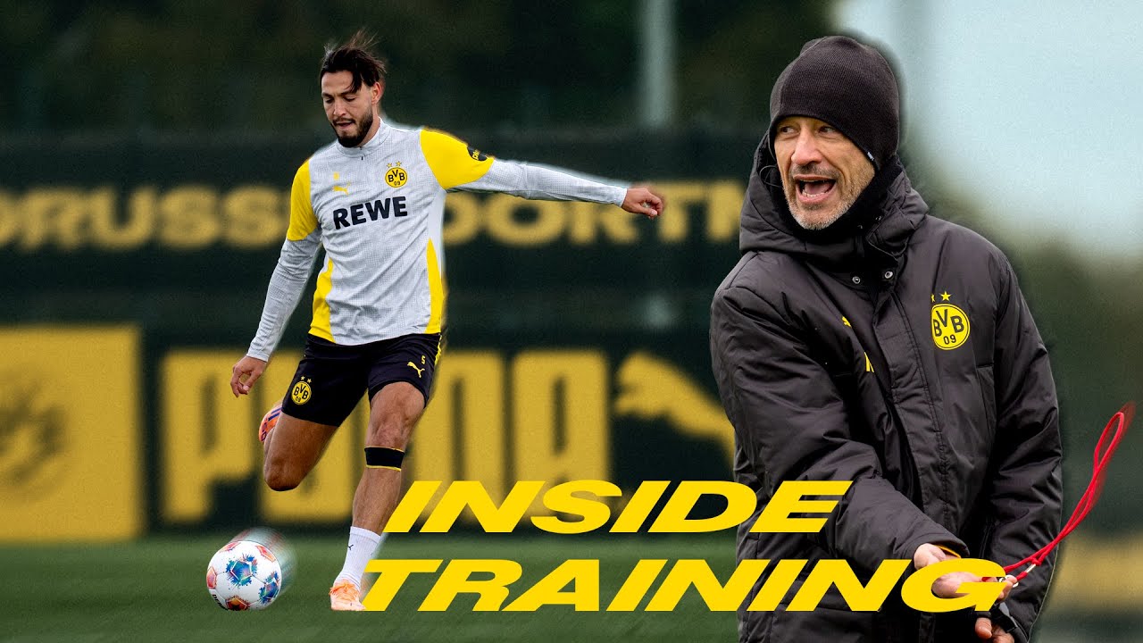 Süle tackles, Kobel cheers, Bensebaini works his magic | Inside Training - YouTube