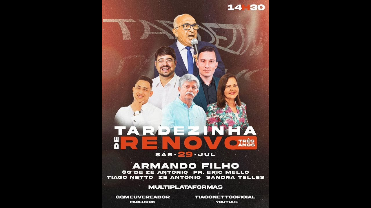 3 anos de Live Tardezinha de Renovo, Com o Pr. e Cantor Armando Filho, Pr. Eric Mello e ...