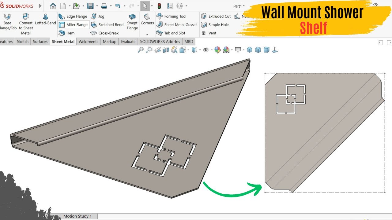 Wall Mount Shower Shelf in SolidWorks 2023 | SolidWorks Tutorial - YouTube