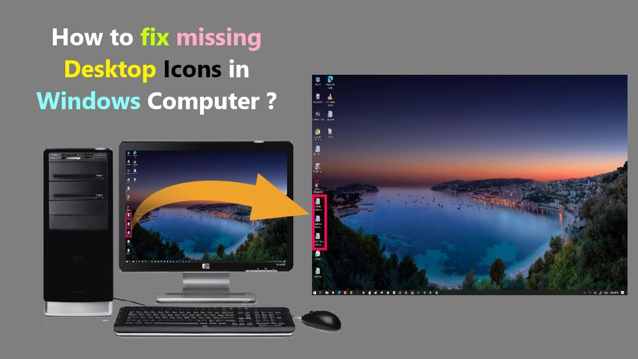 How to fix missing Desktop Icons in Windows Computer ? - YouTube