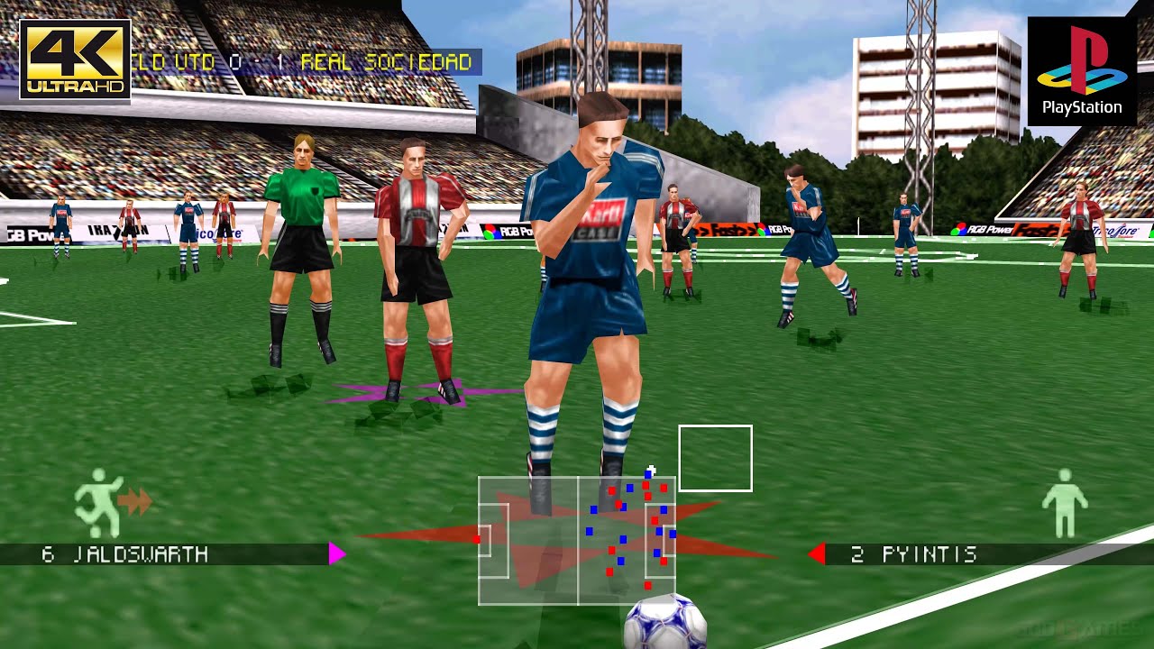 Adidas Power Soccer 98 - Gameplay PSX / PS1 / PGXP / Widescreen 4k ...