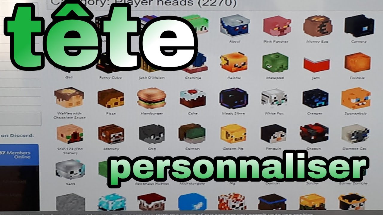 Comment Avoir Des Têtes De Joueurs Personnalisées Dans Minecraft Youtube