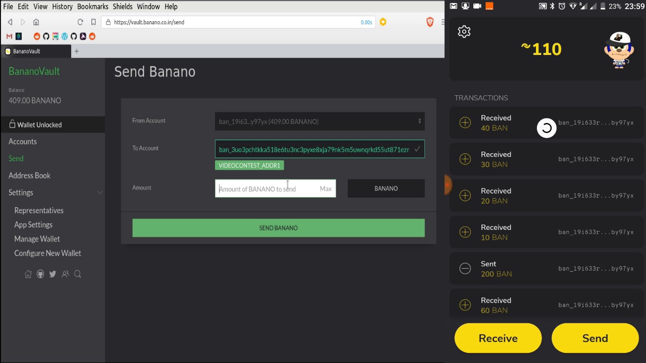 Banano Currency Coin Fast and Feeless Transaction - YouTube