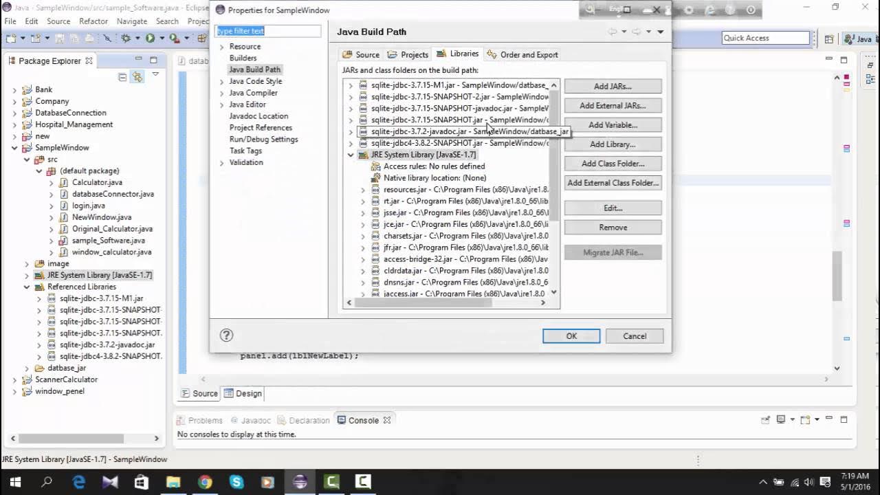 Java bangla tutorial (part 17- B) || Import jar rs2xml.jar in java - YouTube