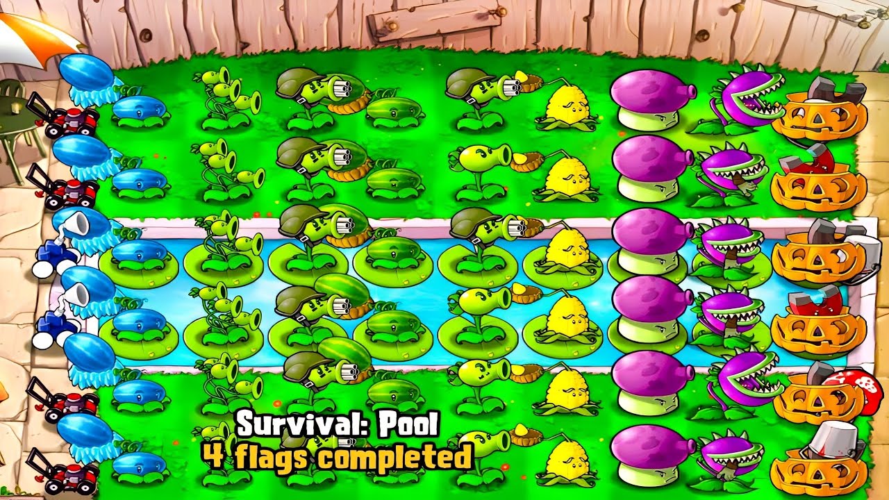 Pvz :*SURVIVAL POOL*_Best Combo Mega Challenge | Pvz Gameplay | Pvz ...