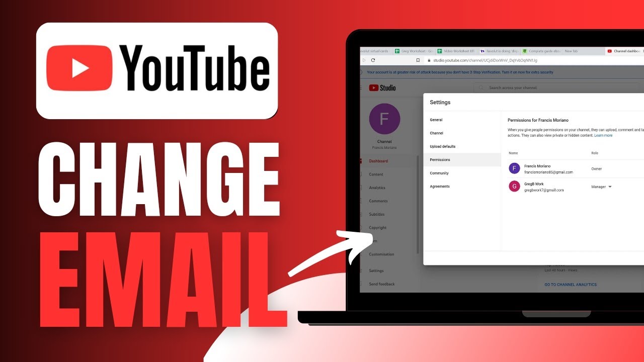 How To Change Email On Your YouTube Account (Step By Step) - YouTube