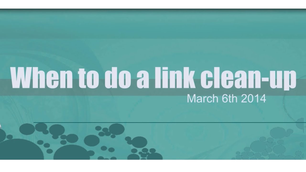 When to do a Link Clean up - Regulators March 06 - YouTube