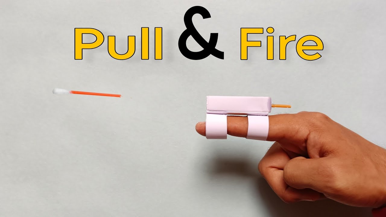 Finger Gun that shoots Cotton Ear buds | How to make a paper gun ...
