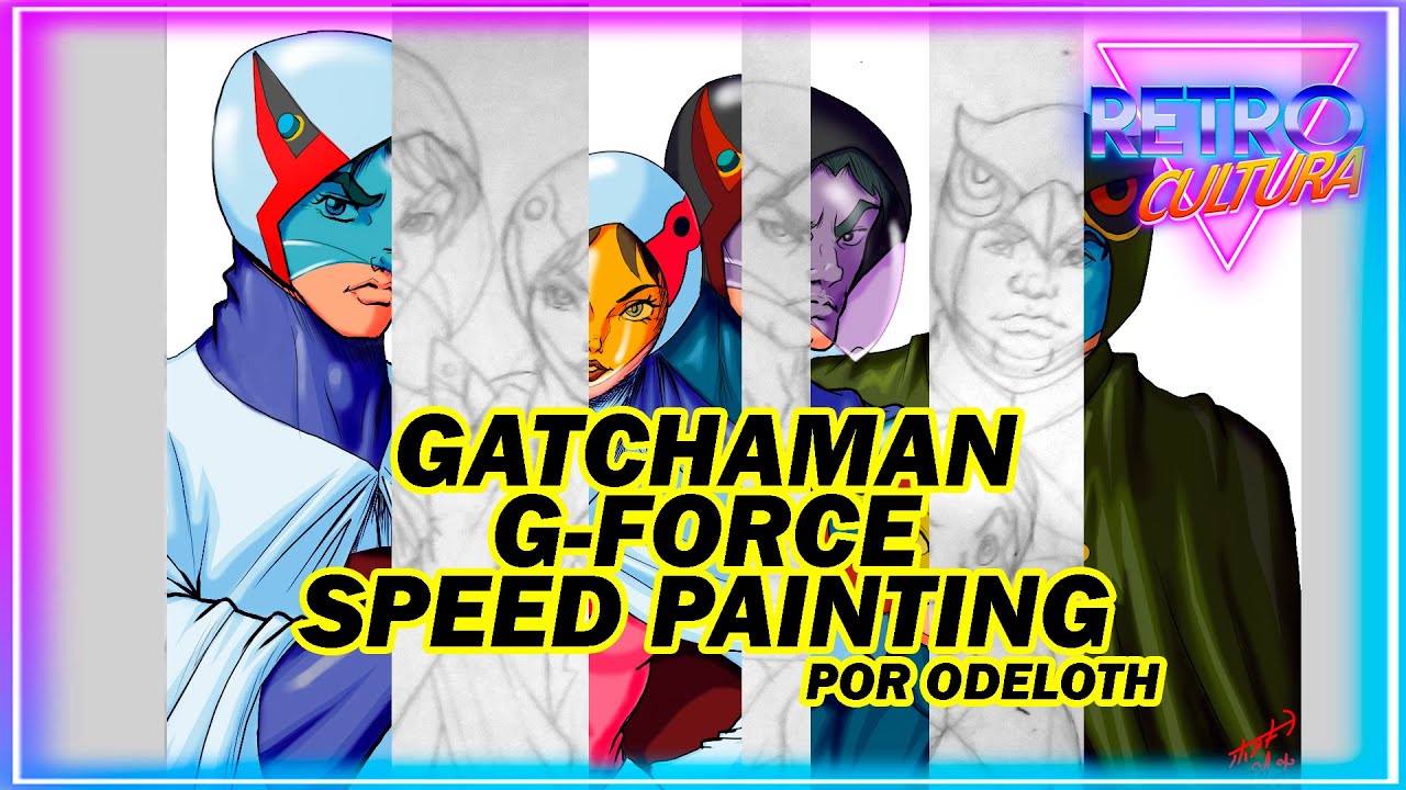 Gatchaman: G force: speed painting - YouTube