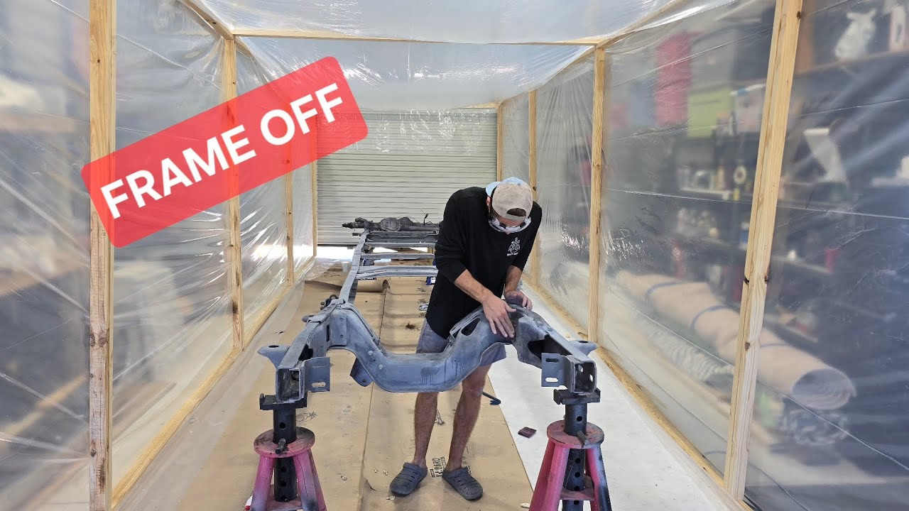 OBS Ford 7.3 powerstroke Frame off Restoration Day 1 (priming the frame ...