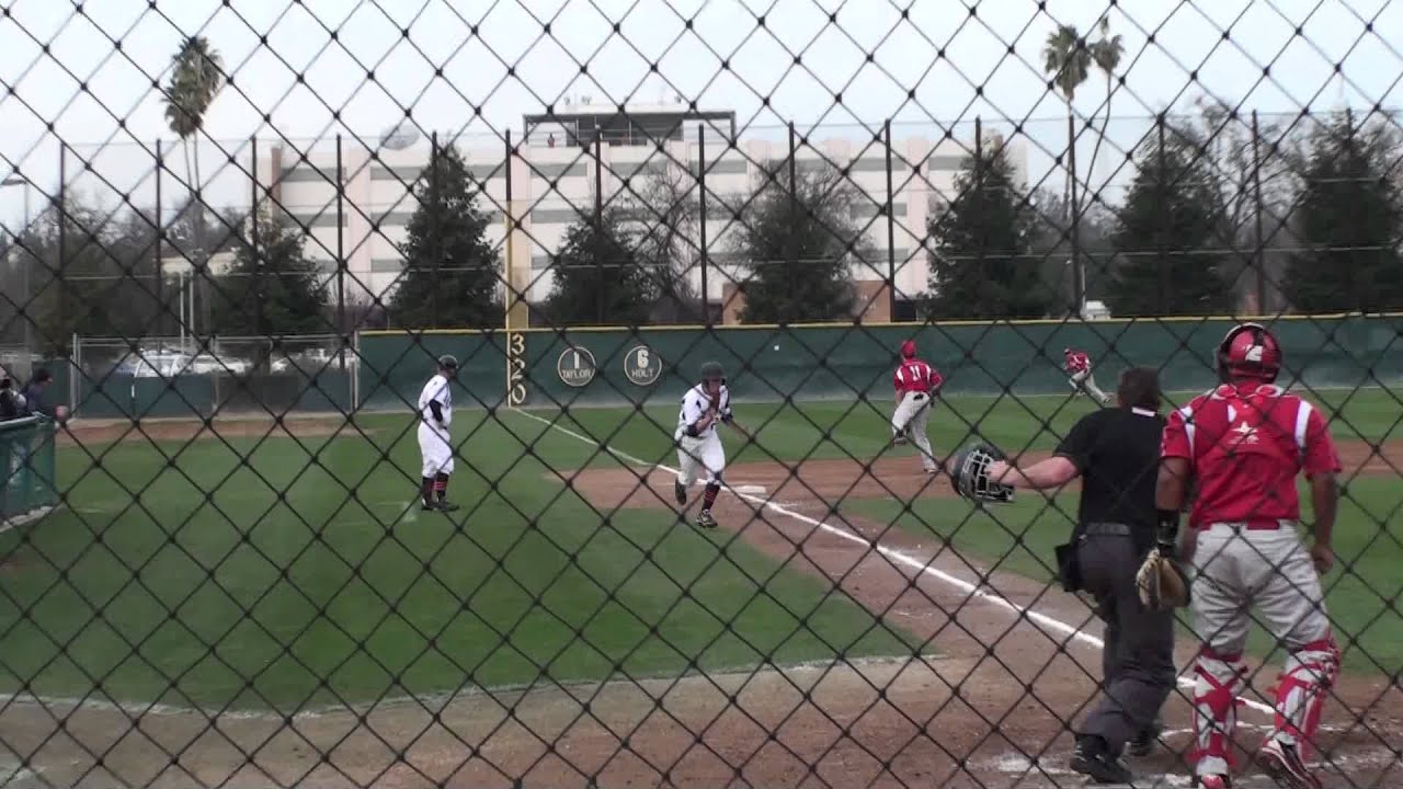 COS Baseball: John Krueger RBI Single vs Fresno City 2/21/2012 - YouTube