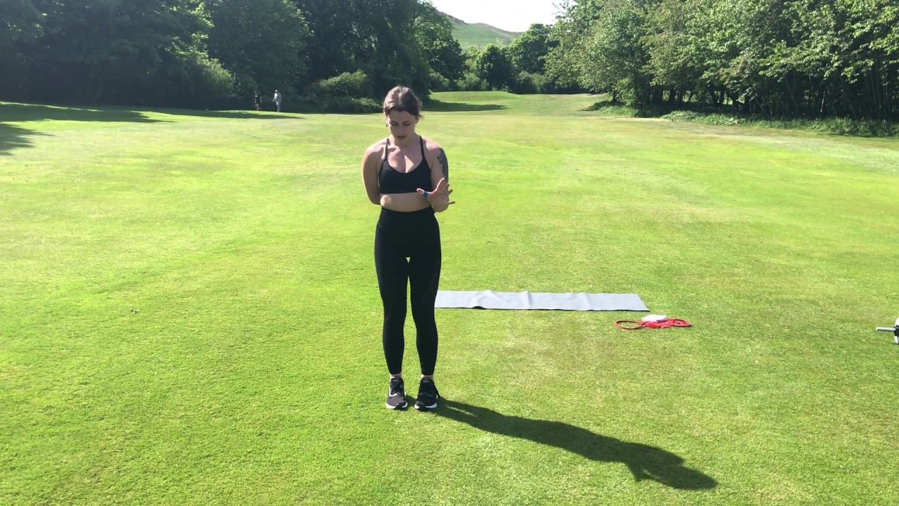 Mini band single arm chest press - YouTube