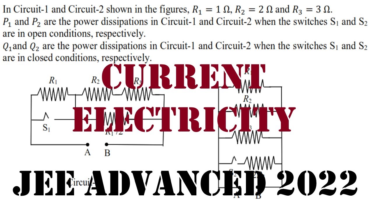 Jee advanced 2022 paper 2 question 10 In Circuit-1 and Circuit-2 shown in the figures, R1 = 1Ω ...
