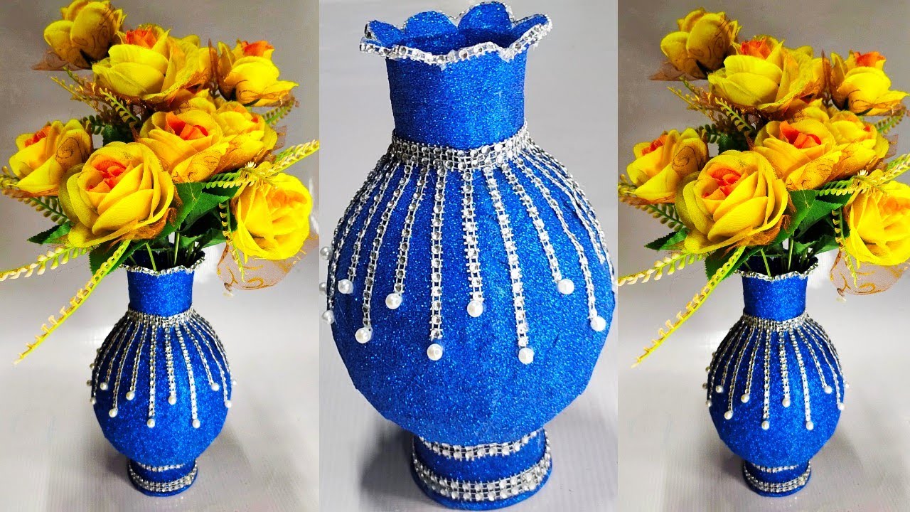 how to make flower vase with paper\\paper craft \\easy flower vase ...