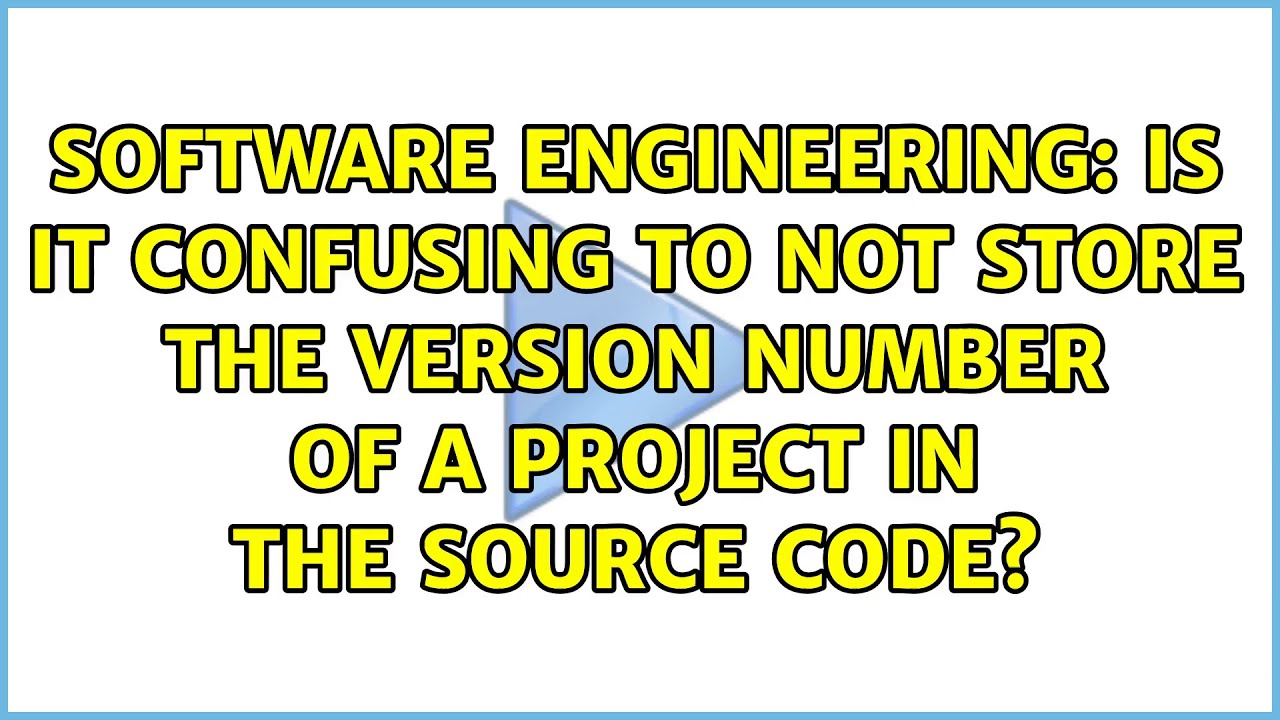 Is it confusing to not store the version number of a project in the ...