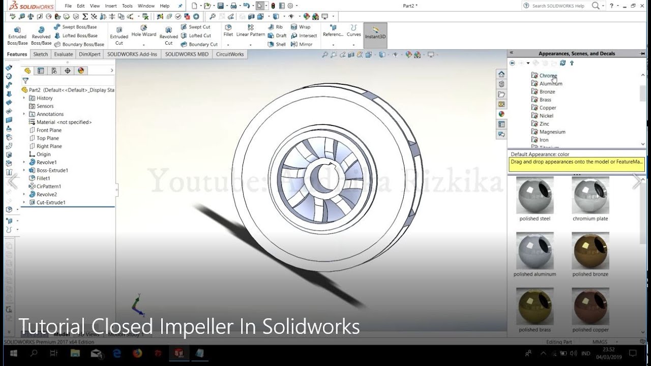 Closed Impeller Design In Solidworks - YouTube